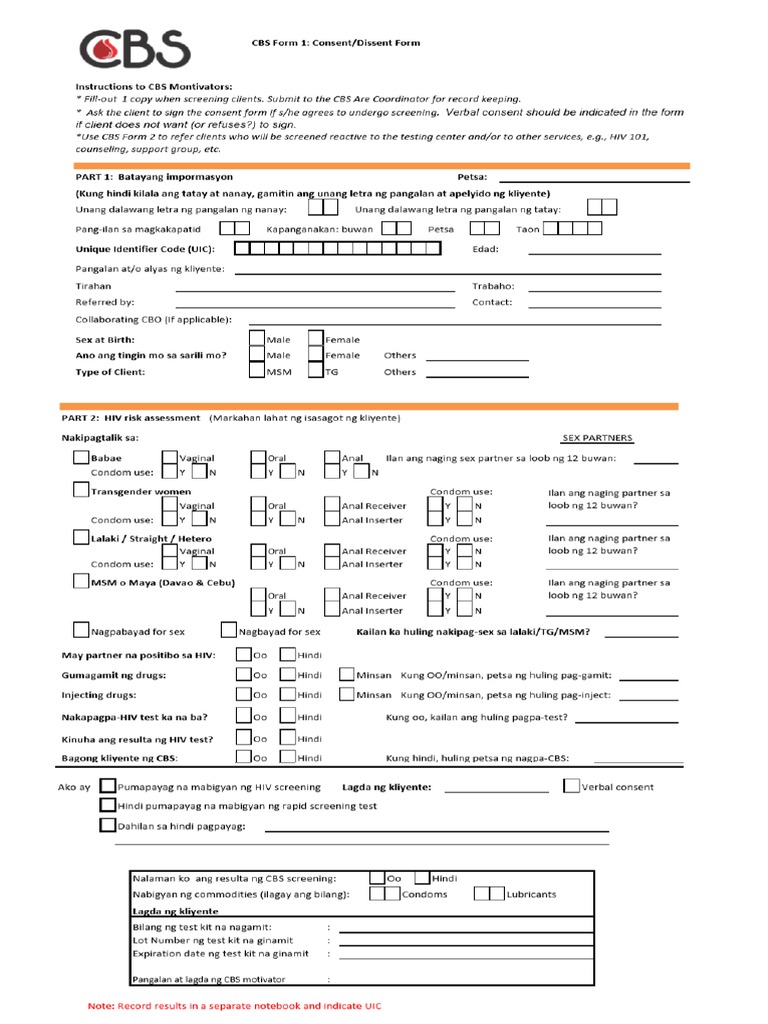 CBS Form 1 - 2018 | PDF