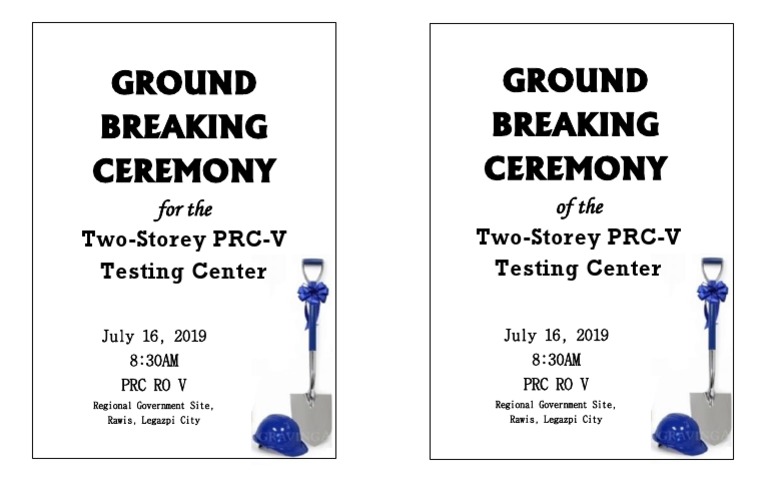 Ground Breaking Ceremony Ground Breaking Ceremony: For The of The | PDF