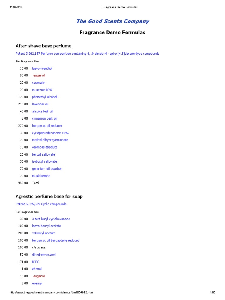 Formulas 1 Accord | PDF | Perfume | Perfumery
