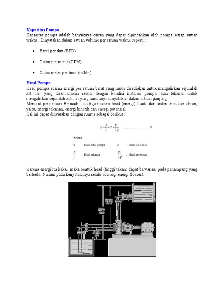Kapasitas Pompa & MAcam Head | PDF | Bisnis | Komputer