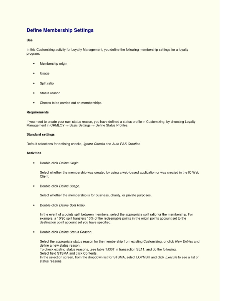 Define Membership Settings | Download Free PDF | Cyberspace | Computing