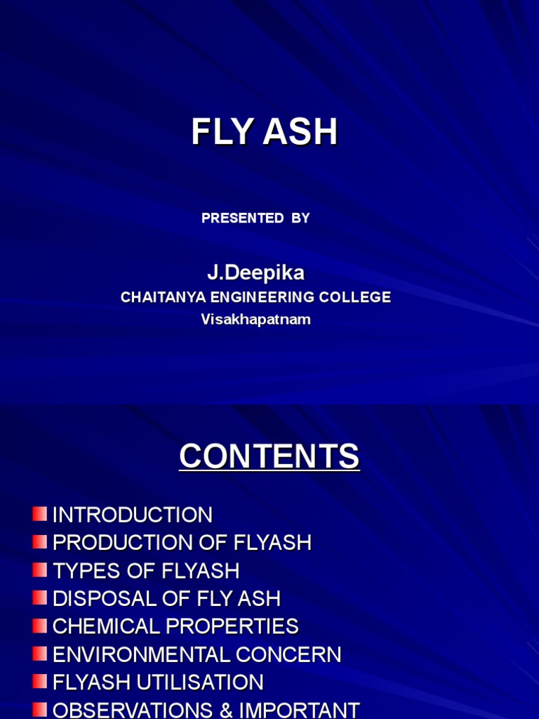 Utilization of Fly Ash: Presentation on the Production, Properties ...