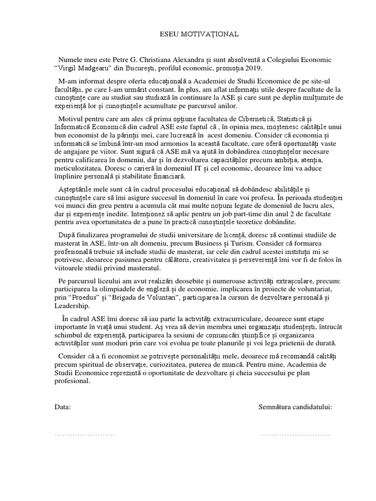 Eseu Motivational | PDF