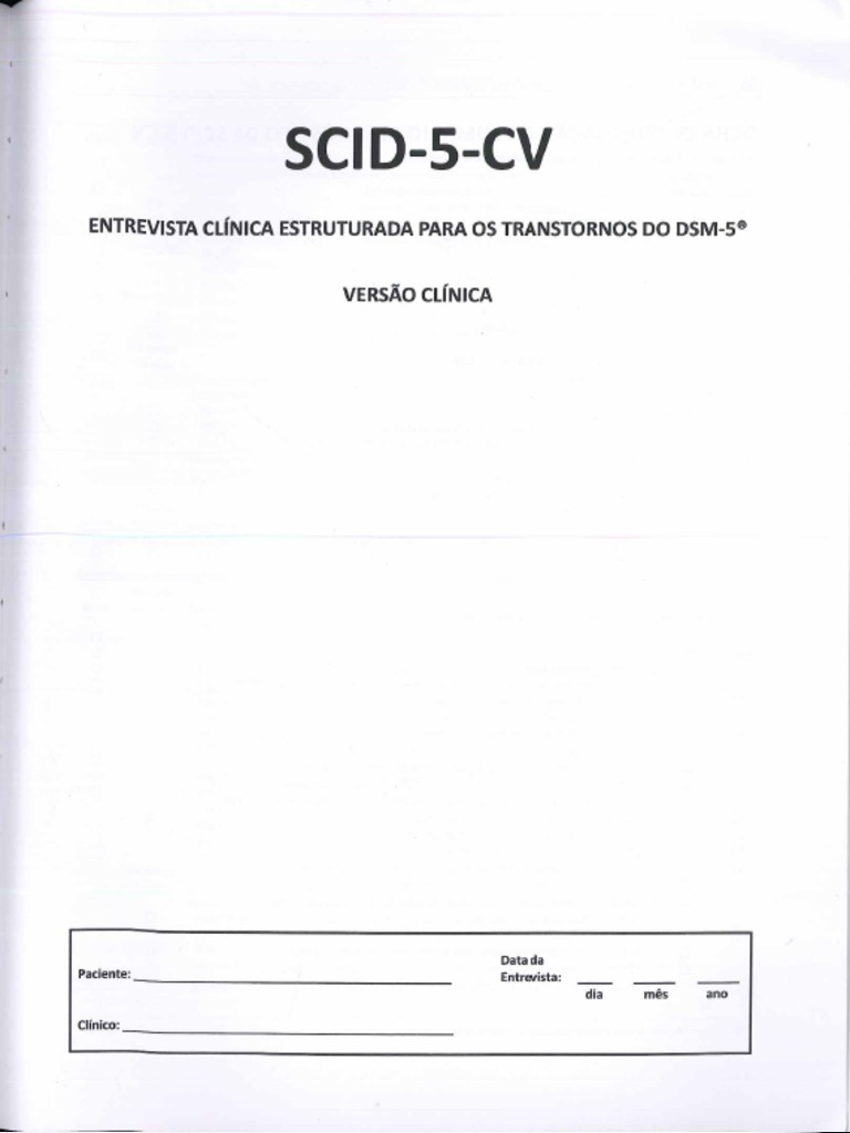 Scid-5-Cv Versão Clinica | PDF