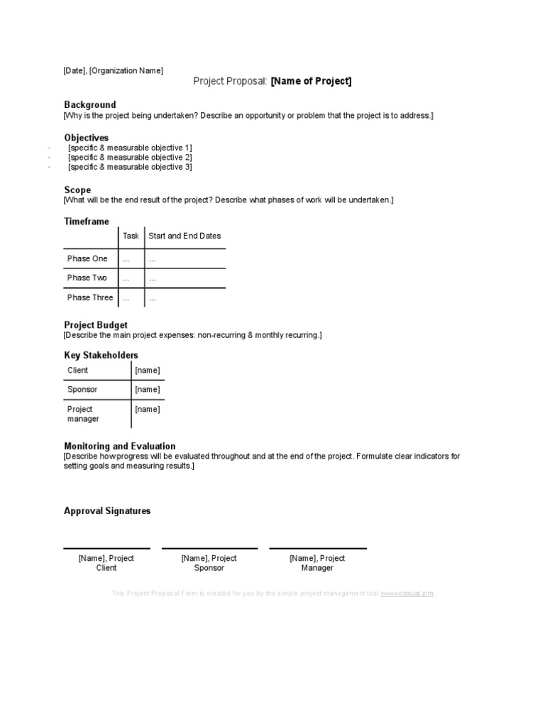 Background: Project Proposal: (Name of Project) | PDF | Business | Art