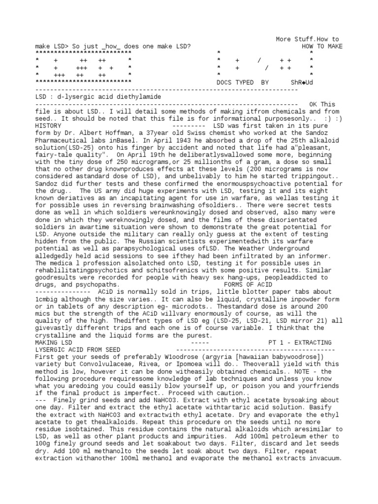 How To Make LSD | PDF | Lysergic Acid Diethylamide | Physical Sciences