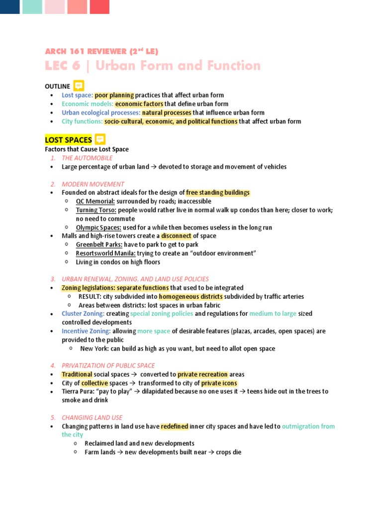 Lec 6 - Urban Form and Function: Lost Spaces | PDF | Urban Renewal ...