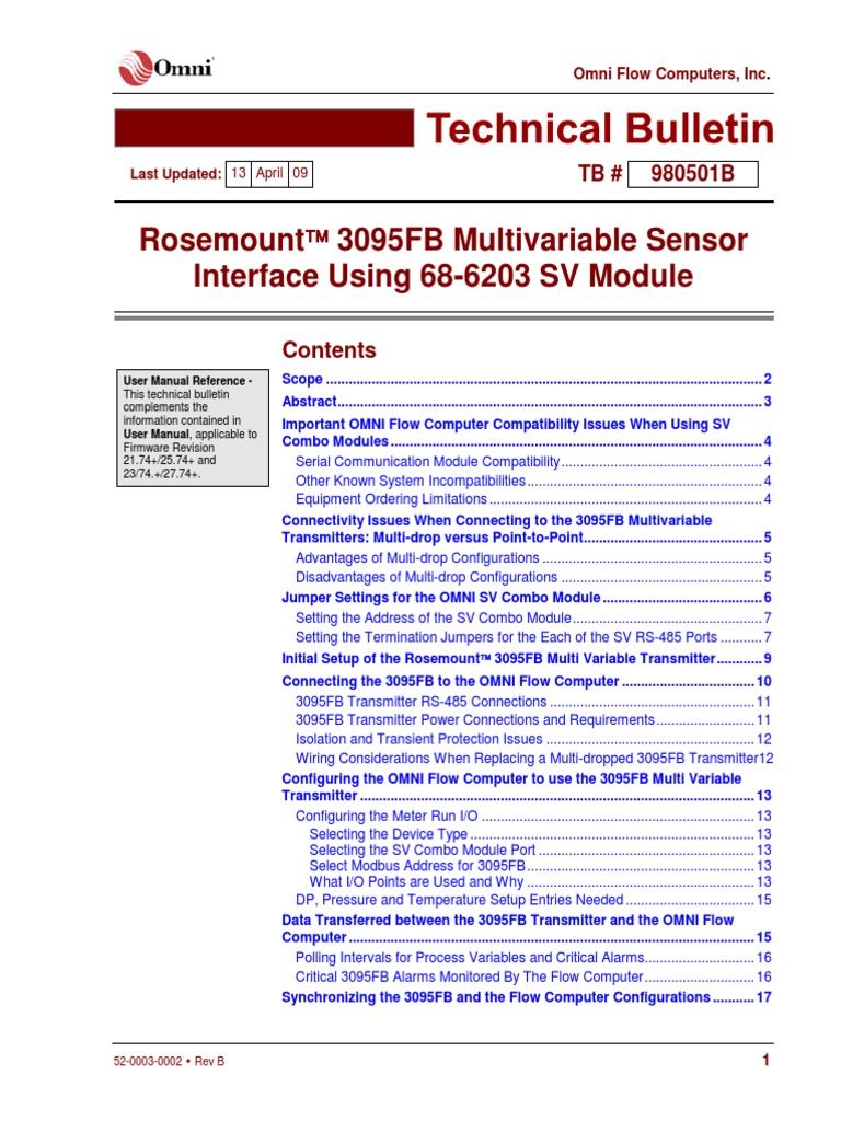980501B Rosemount 3095 MV Sensor Com | PDF | Programmable Logic ...