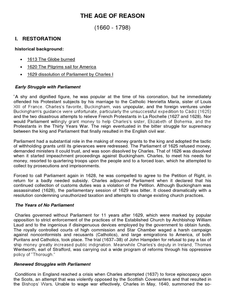 The Age of Reason | PDF | Oliver Cromwell | English Civil War