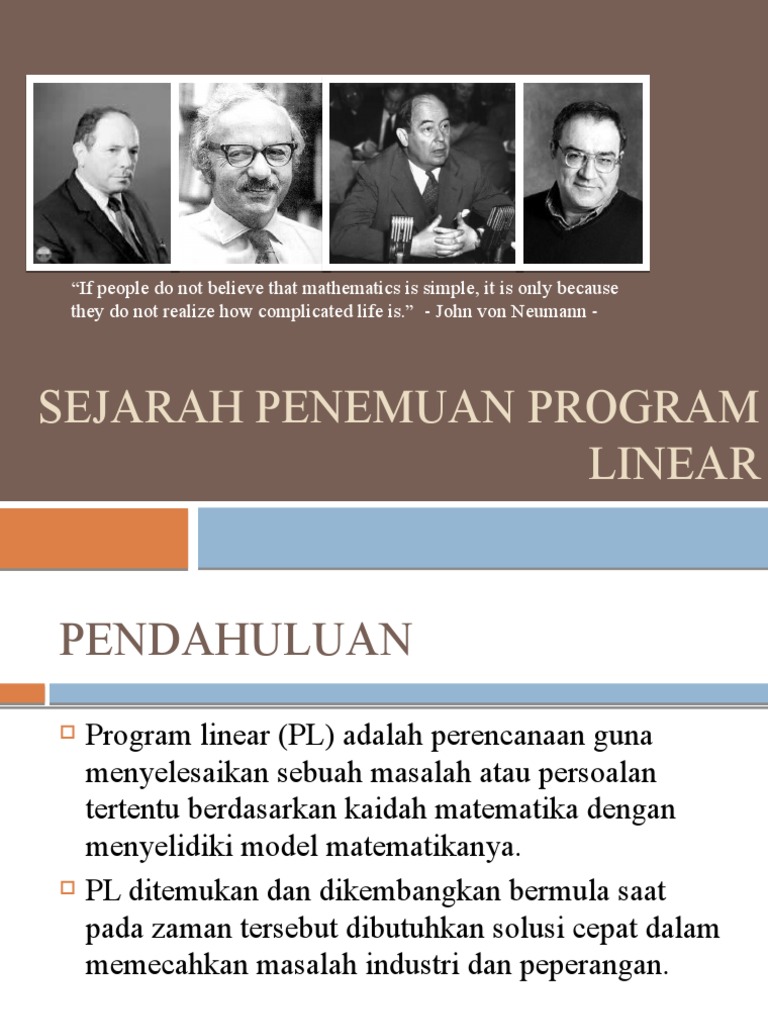 Sejarah Program Linear | PDF