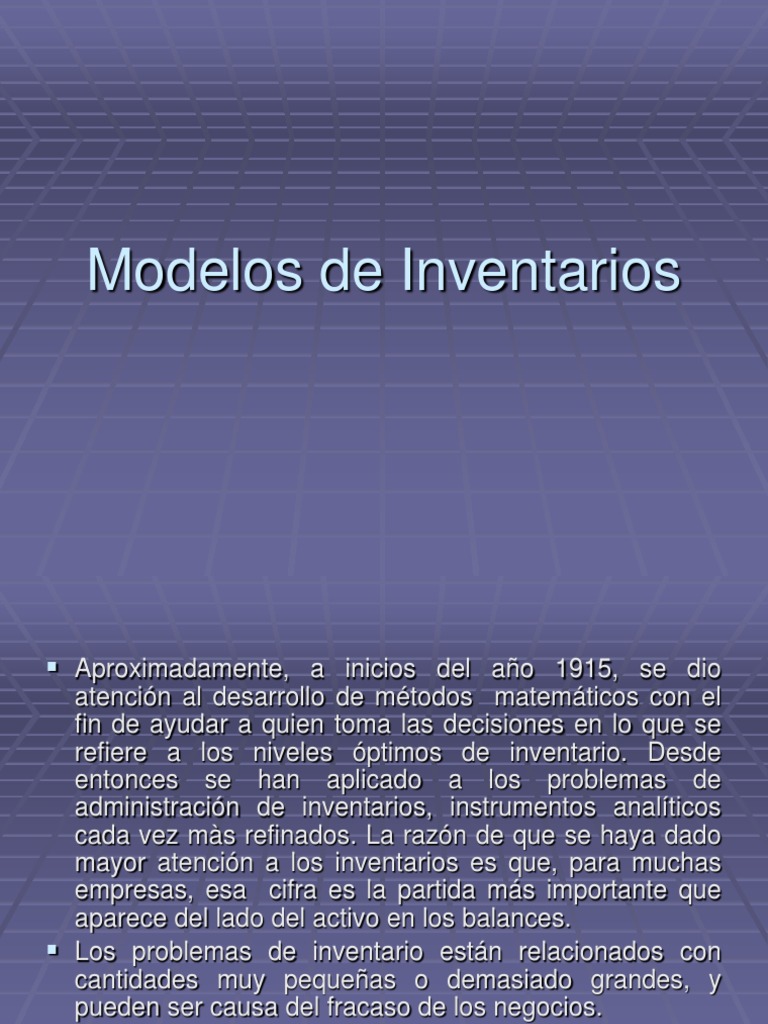 Modelos de Inventarios | Descargar gratis PDF | Inventario | Business