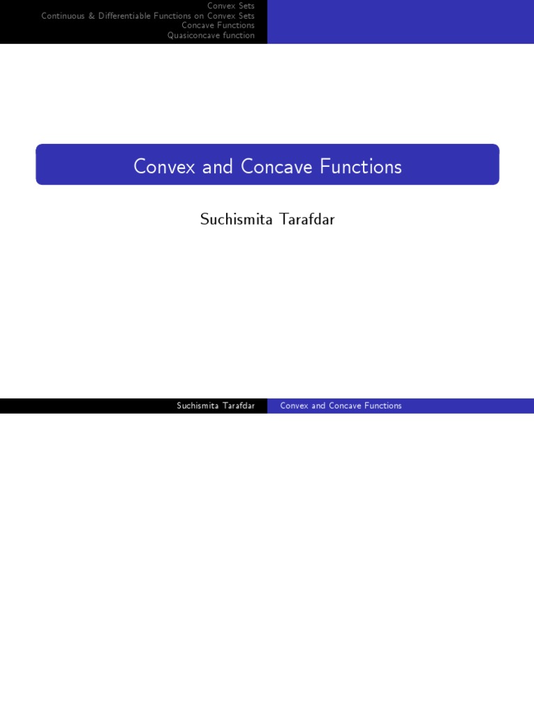 Convex and Concave Functions: Suchismita Tarafdar | PDF | Convex Set ...
