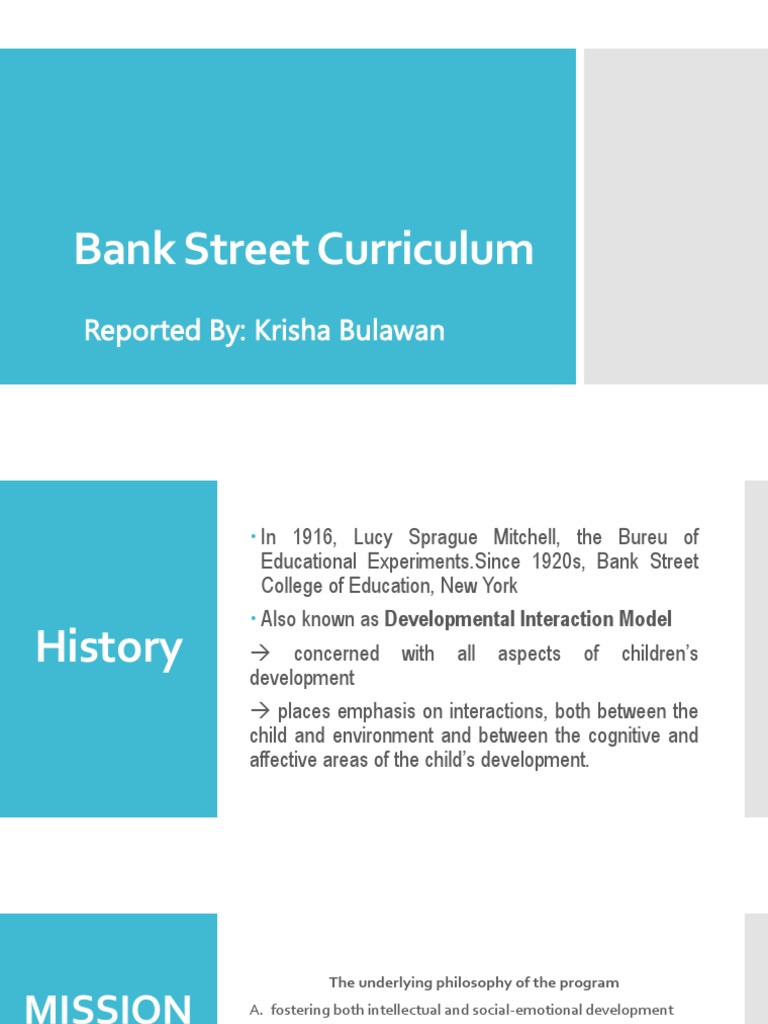 Bank Street Curriculum | PDF | Teachers | Preschool