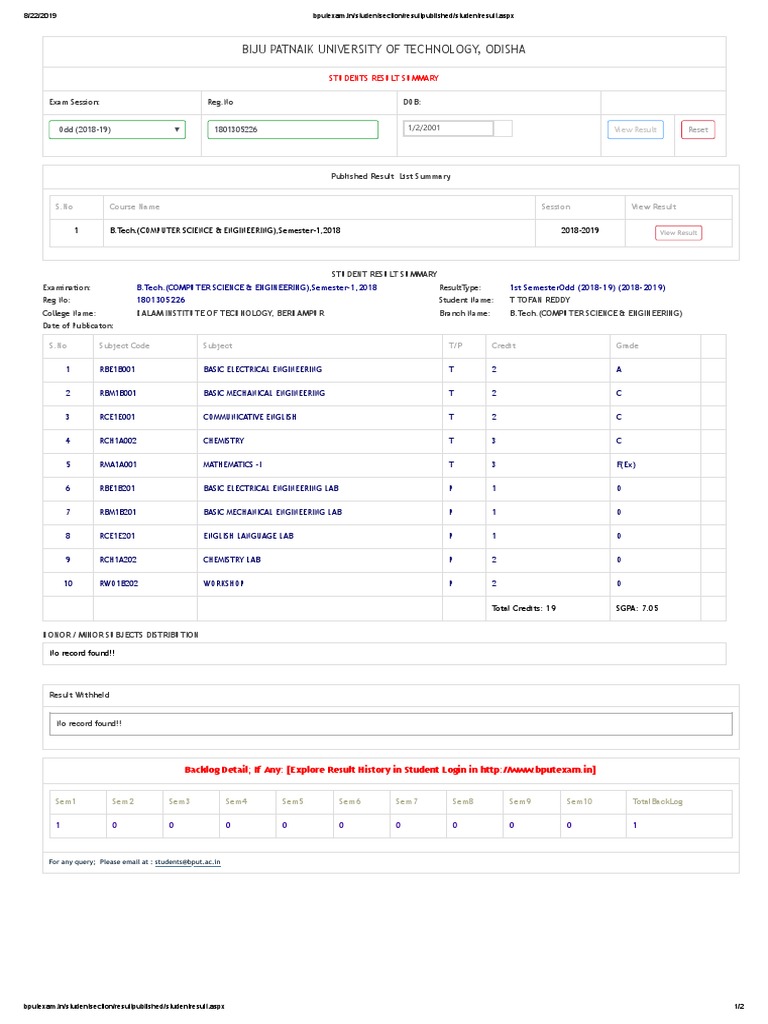 Result 1st Sem | PDF | Science And Technology | Engineering