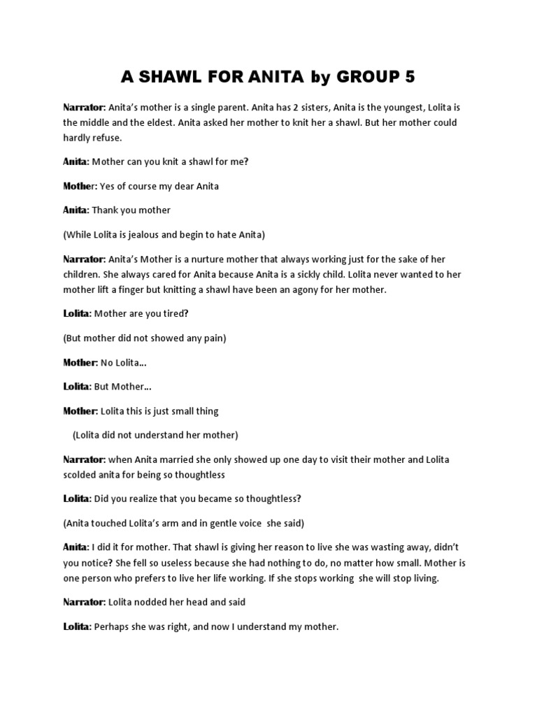 A Shawl For Anita | PDF