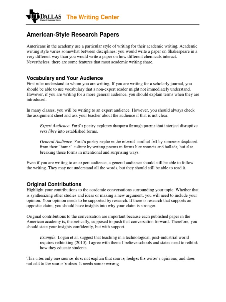 American Academic Writing | PDF | Audience | Writers