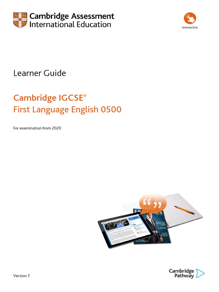 Learner Guide For Cambridge Igcse First Language English 0500 For ...