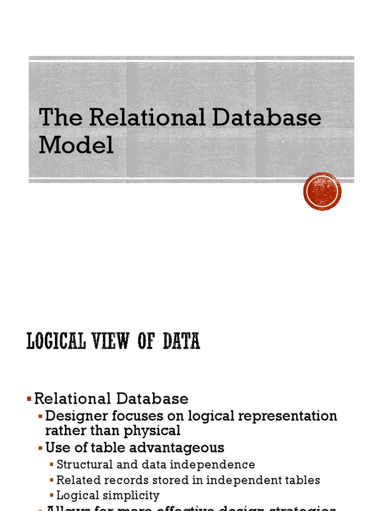 The Relational Database Model Pdf Relational Database Relational Model