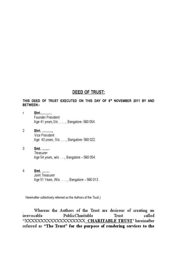 Deed of Trust | PDF | Trust Law | Trustee