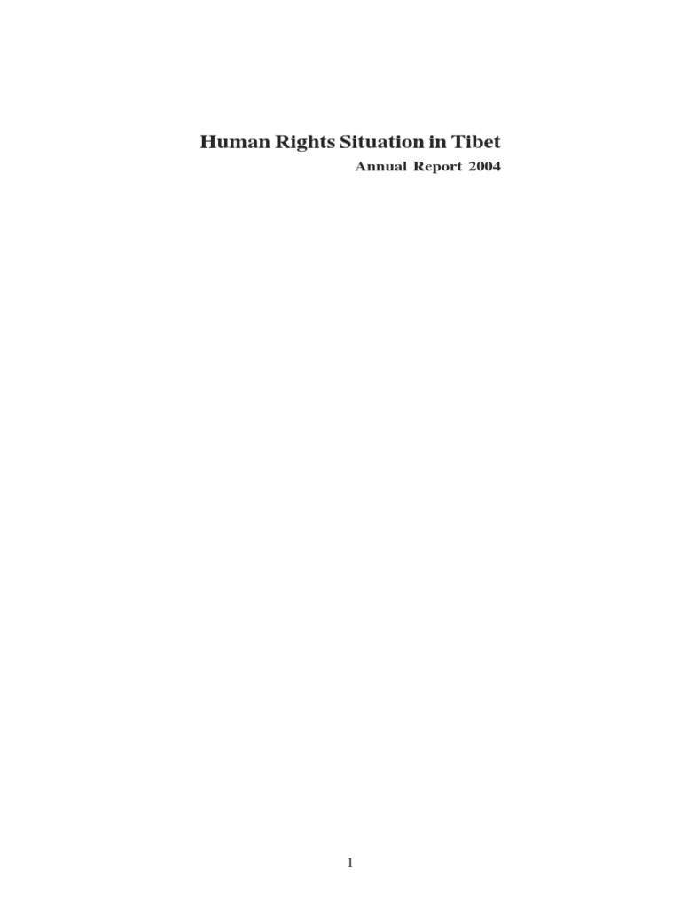 Human Rights Situation in Tibet: Annual Report 2004 | PDF | Tibet | China