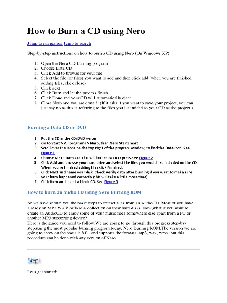 How to Burn CDs with Nero | PDF | Compact Disc | Microsoft Windows