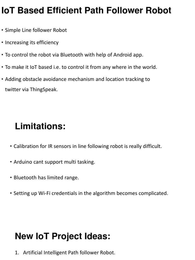 Iot Based Efficient Path Follower Robot | PDF | Computers