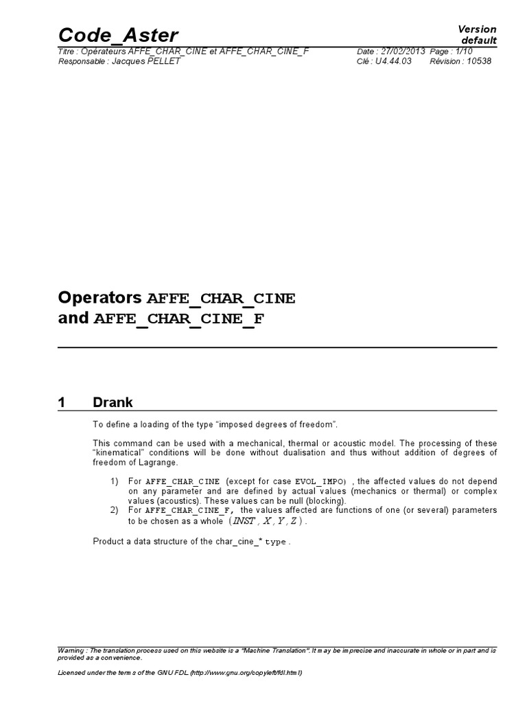 Code Aster | PDF | Machines | Teaching Mathematics