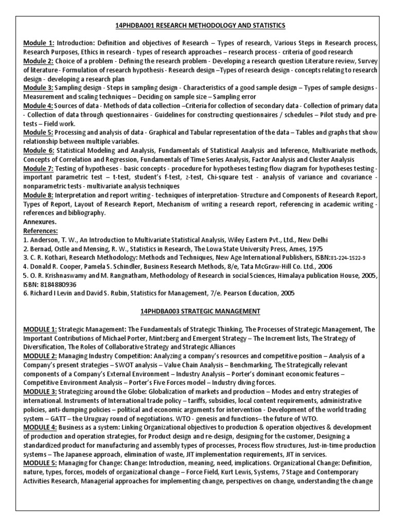 Syllabus - VTU - MBA - Research Methodology and Strategic Management ...