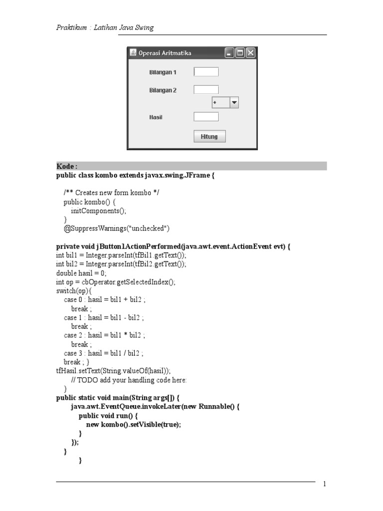 Latihan Java Swing | Download Free PDF | Software Engineering ...