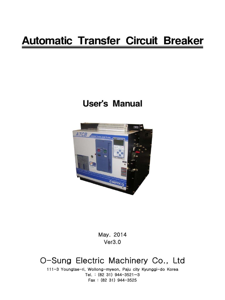 Transfer Circuit Breaker | PDF | Relay | Switch