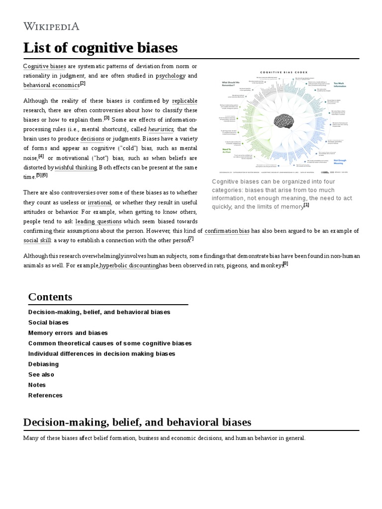 List of Cognitive Biases | PDF | Recall (Memory) | Memory