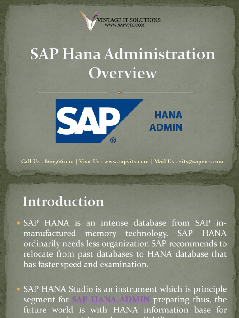 SAP Hana Administration Guide - SAP Hana Admin | PDF | Sap Se | Oracle ...