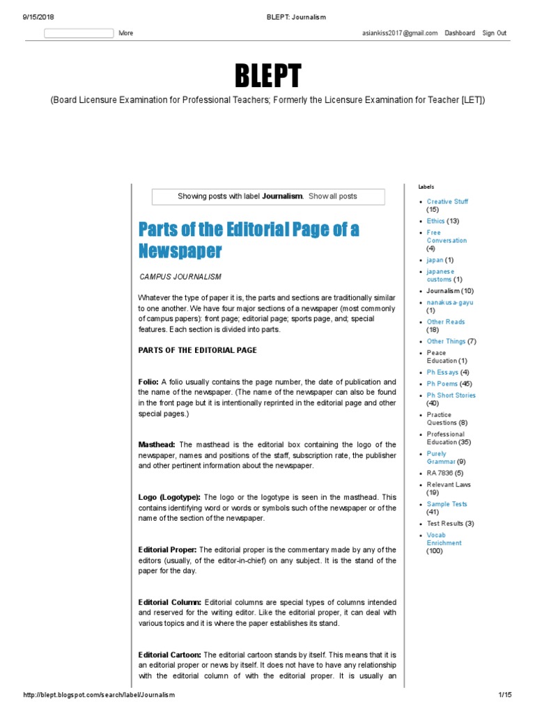 BLEPT Campus Journalism | PDF | Newspapers | News