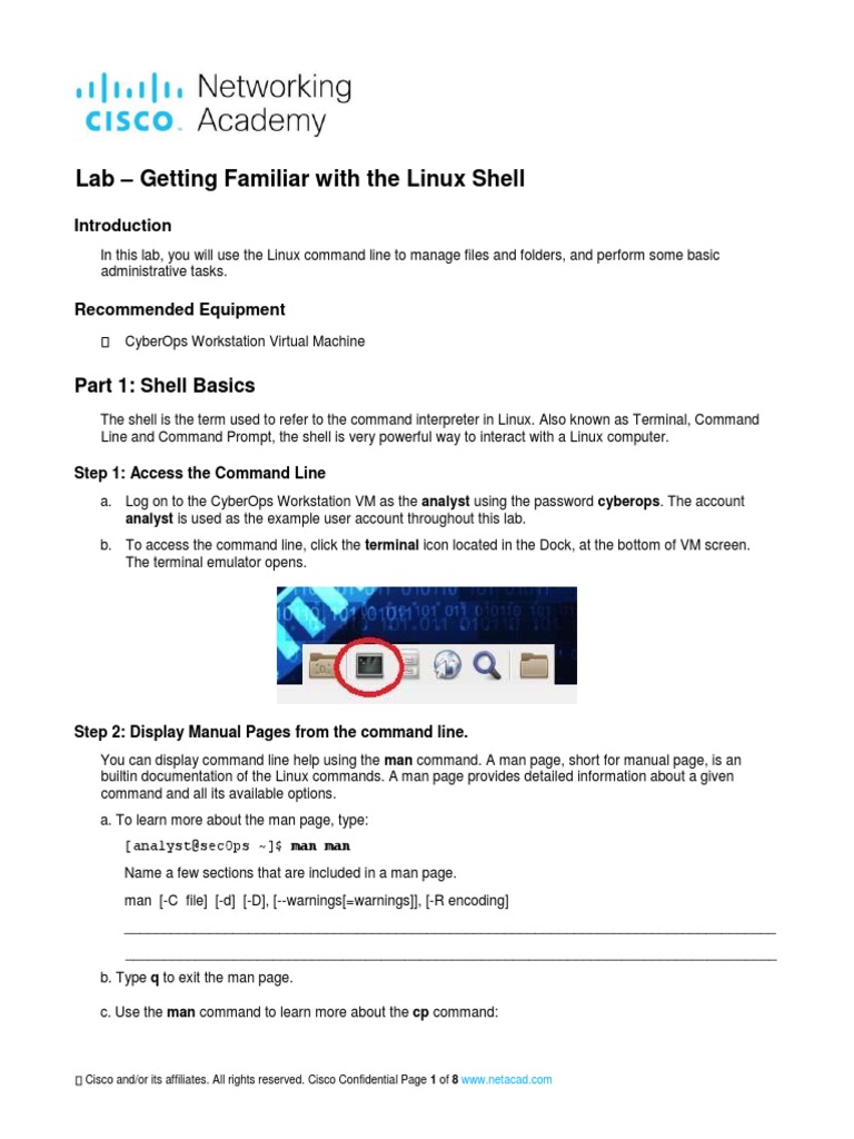 3.1.2.7 Lab - Getting Familiar With The Linux Shell | PDF | Command Line Interface | Directory ...