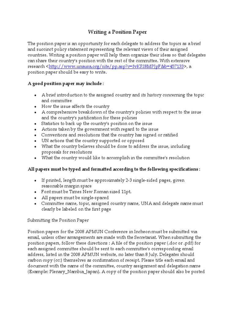 Writing A Position Paper | PDF | Violence Against Women | Human Rights