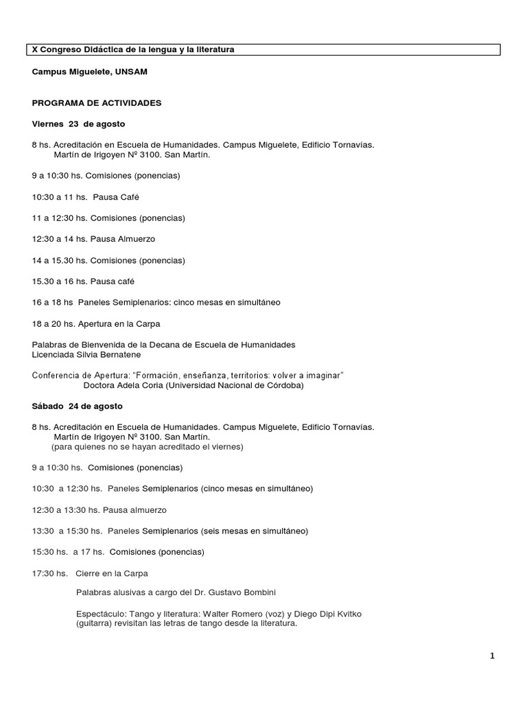 Programa Congreso DLL X Definitivo | PDF | Maestros | Salón de clases