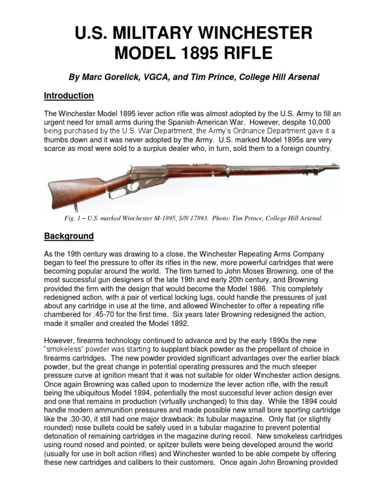 Us Military Winchester M-1895 Rifle (Long Ver2 Final) 2018-02-20 | PDF ...