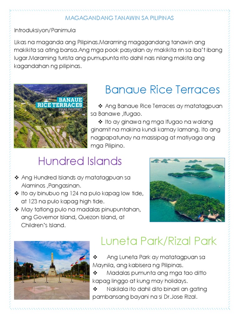 Magagandang Tanawin Sa Pilipinas | PDF