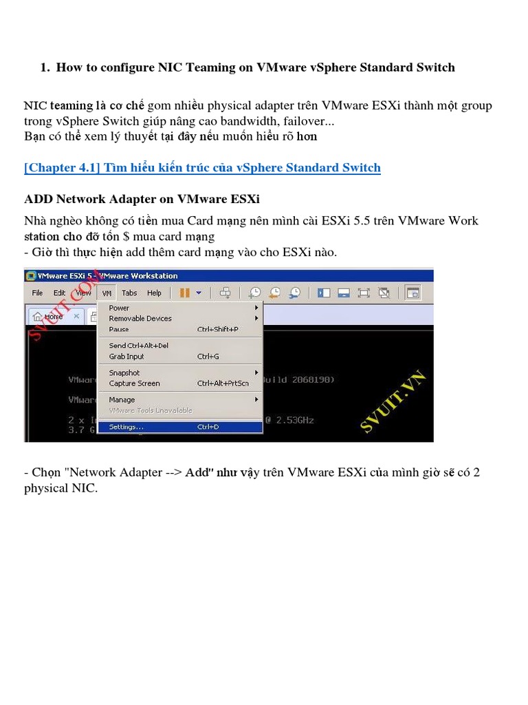(Lab 4.3) How To Configure NIC Teaming On VMware Vsphere Standard ...