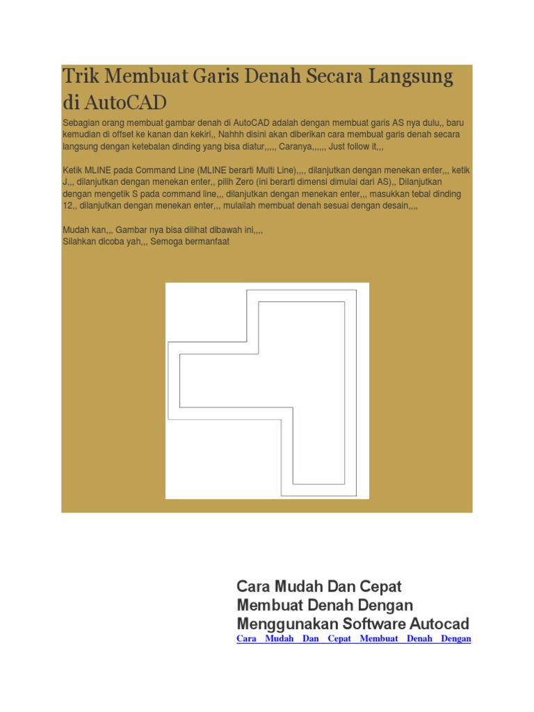 Cara Cepat Membuat Denah Dengan Autocad | PDF | Karier & Perkembangan ...
