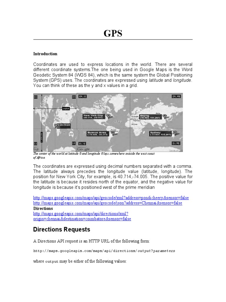 Directions Requests | PDF | Latitude | Json