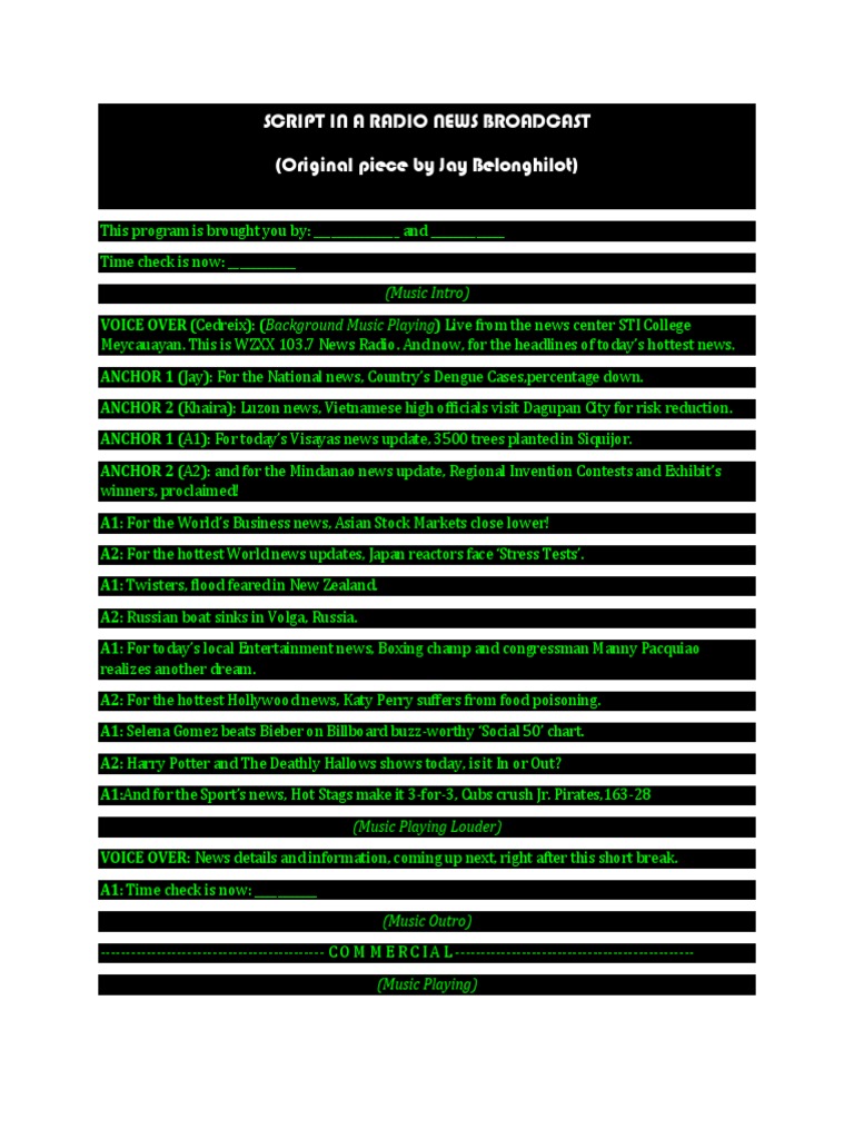Radio Broad Script | PDF | Business