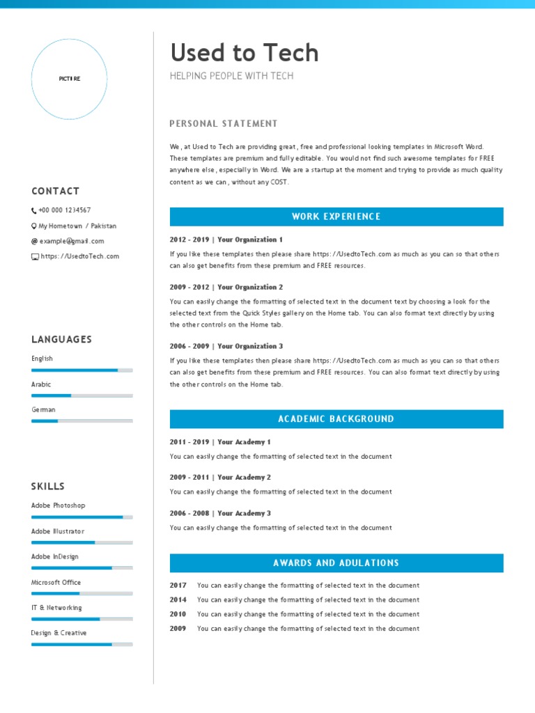 04 Professional Resume Template in Word | PDF | Digital Technology ...