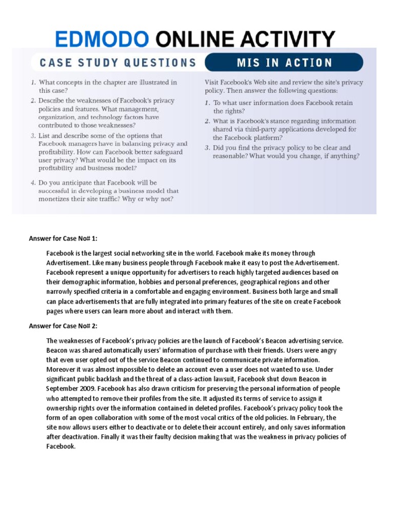 Edmodo Module 03 Activity 02 | PDF | Internet Privacy | Facebook