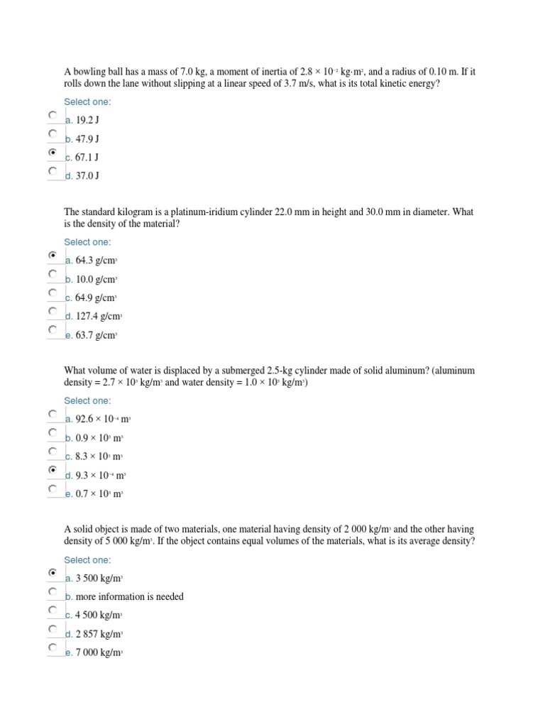 Physics | PDF | Kilogram | Density