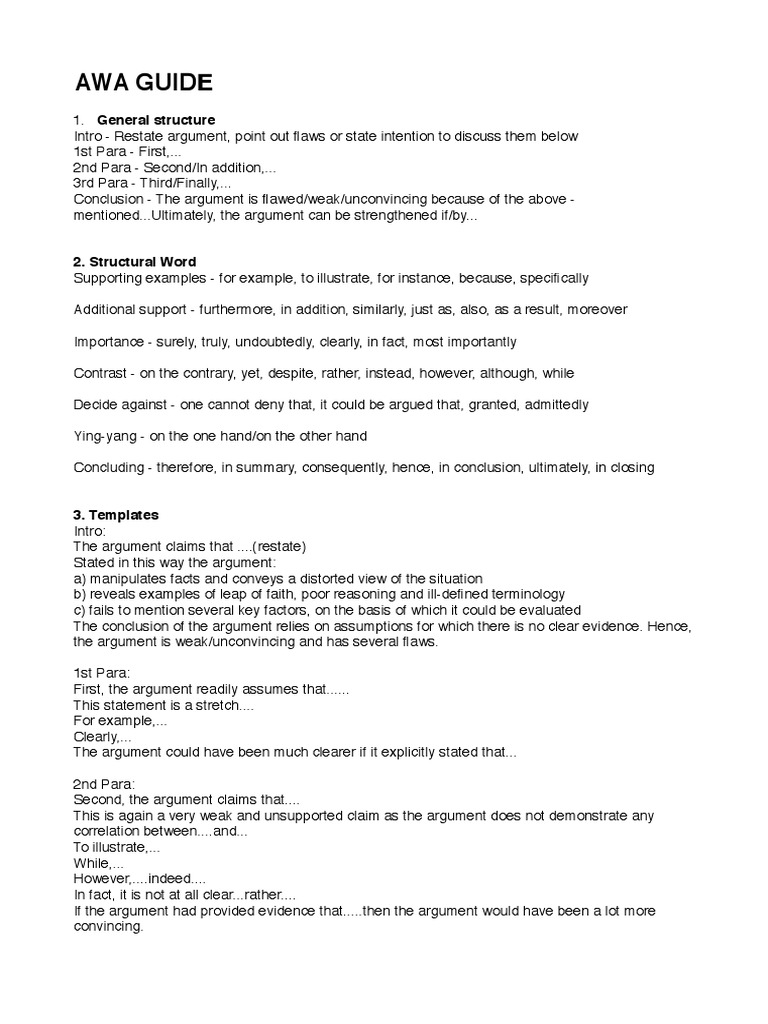 GMAT AWA Guide | PDF | Argument | Reason