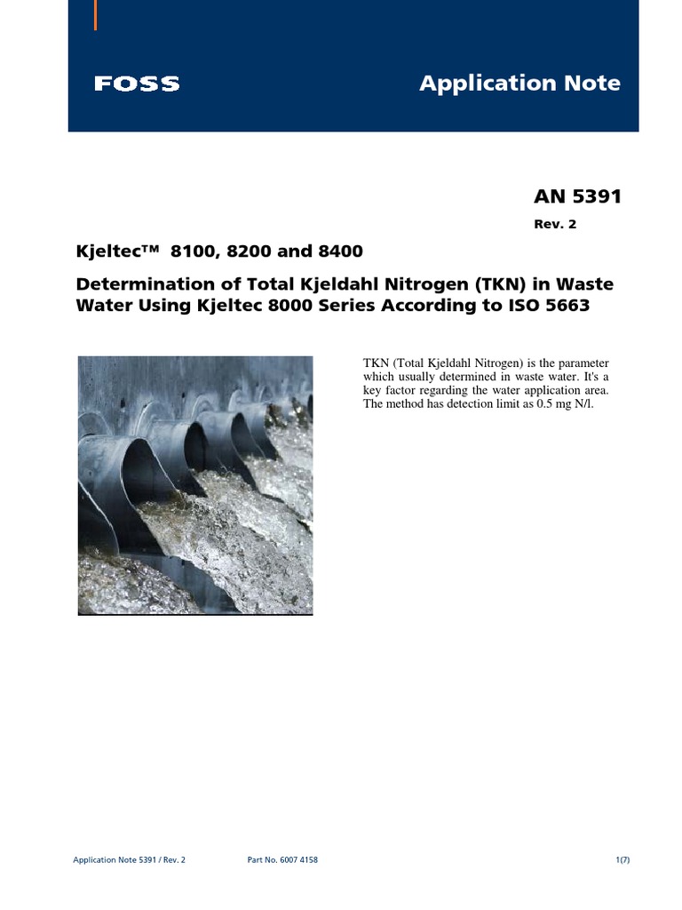 AN5391 Determination of TKN in Water by Using KT8000 Series | PDF ...