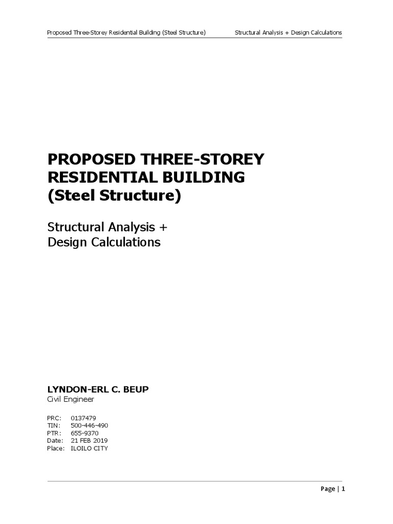 1 Format Structural-Calcs | PDF | Strength Of Materials | Structural Steel
