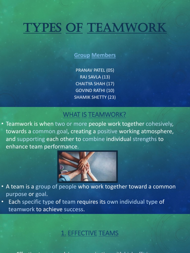 Types of Teamwork: Group Members | PDF