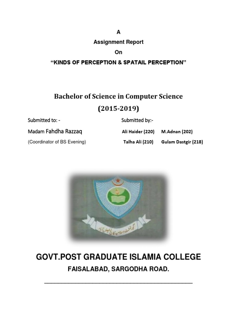 Kinds of Perception & Spatial Perception Report | PDF | Perception | Speech